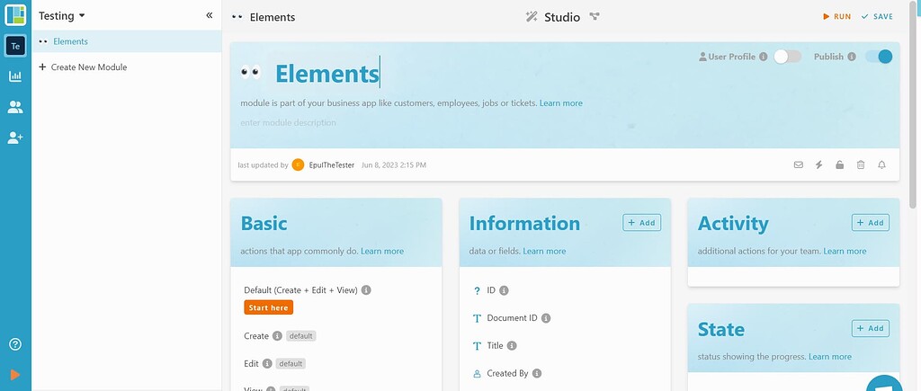How to set elements - Studio - Inistate Community