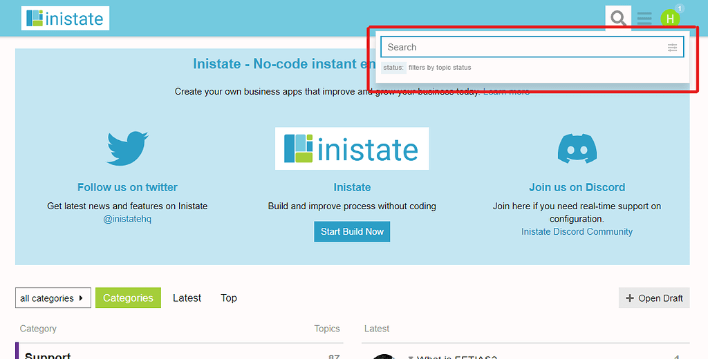 How to search in Inistate Community - Support - Inistate Community